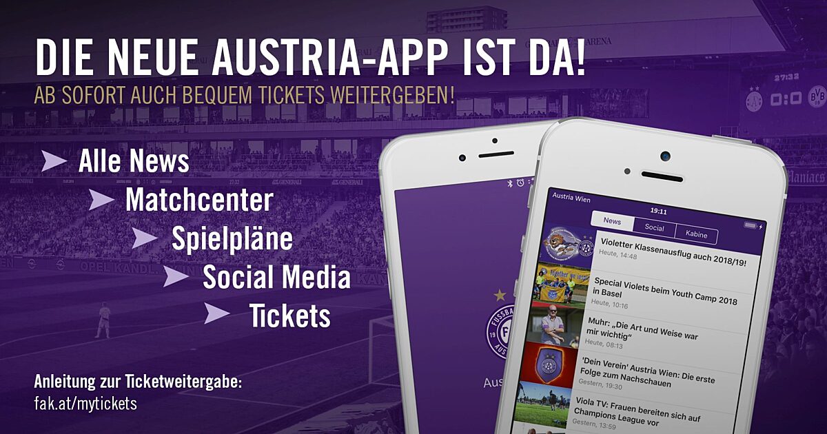 Die neue Austria Wien App ist da